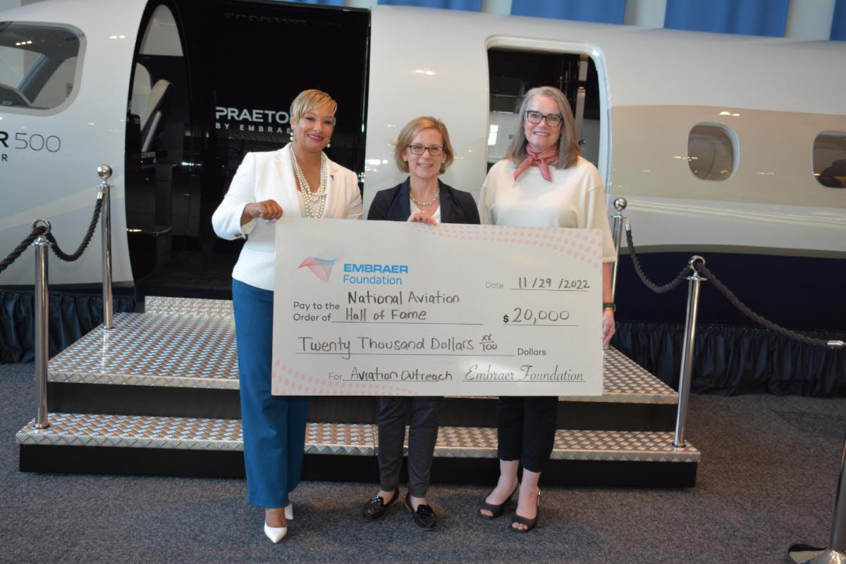 The Embraer Foundation awards the NAHF $20,000 | National Aviation Hall ...